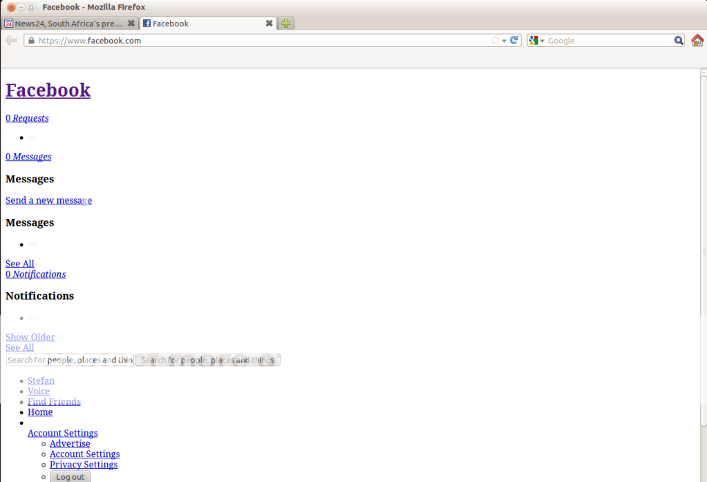 [ubuntu] 12.04 Desktop - YouTube / Facebook not displaying correctly